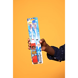 OUR REFLECTIONS Kids Battery Powered, 2 Toothbrush Heads, Soft Bristles, Ages 3 and up. (John Electric Toothbrush, Red)