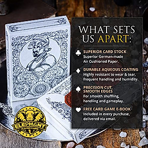 Medieval Playing Cards - Professional Poker Cards in Period-Authentic Middle Ages Designs - Black Edition - Great for Magic, Cardistry, Gameplay - Deck of Cards for Kids & Adults Free Card Game E-book