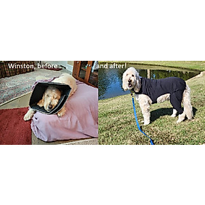 Dog Sleeve for Rear Legs Anti Lick, Dog Surgery Recovery Suit, Dog Pants to Prevent Licking, Dog Cone Alternative for Hind Legs, XXL, Blue