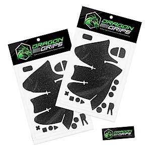 Dragon Grips PS5 Controller Grip, 22 Pcs Black Textured Non-Slip Rubber Controller Grips Stickers, Perfectly Fit to Any Handles, Trigger Buttons & D-pad, Sweat Resistant to Enhance Gaming Control, 2pk
