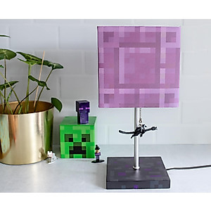 Minecraft Nether Portal Desk Lamp with Ender Dragon Pull
