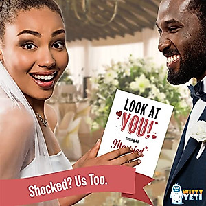 Super Funny Engagement Card by Witty Yeti. 5"x7" Fun Greeting Card. Hilarious Adult Wedding Gift for Bride or Groom. Perfect Way to Say Congratulations at Bridal Shower, Bachelorette or Bachelor Party