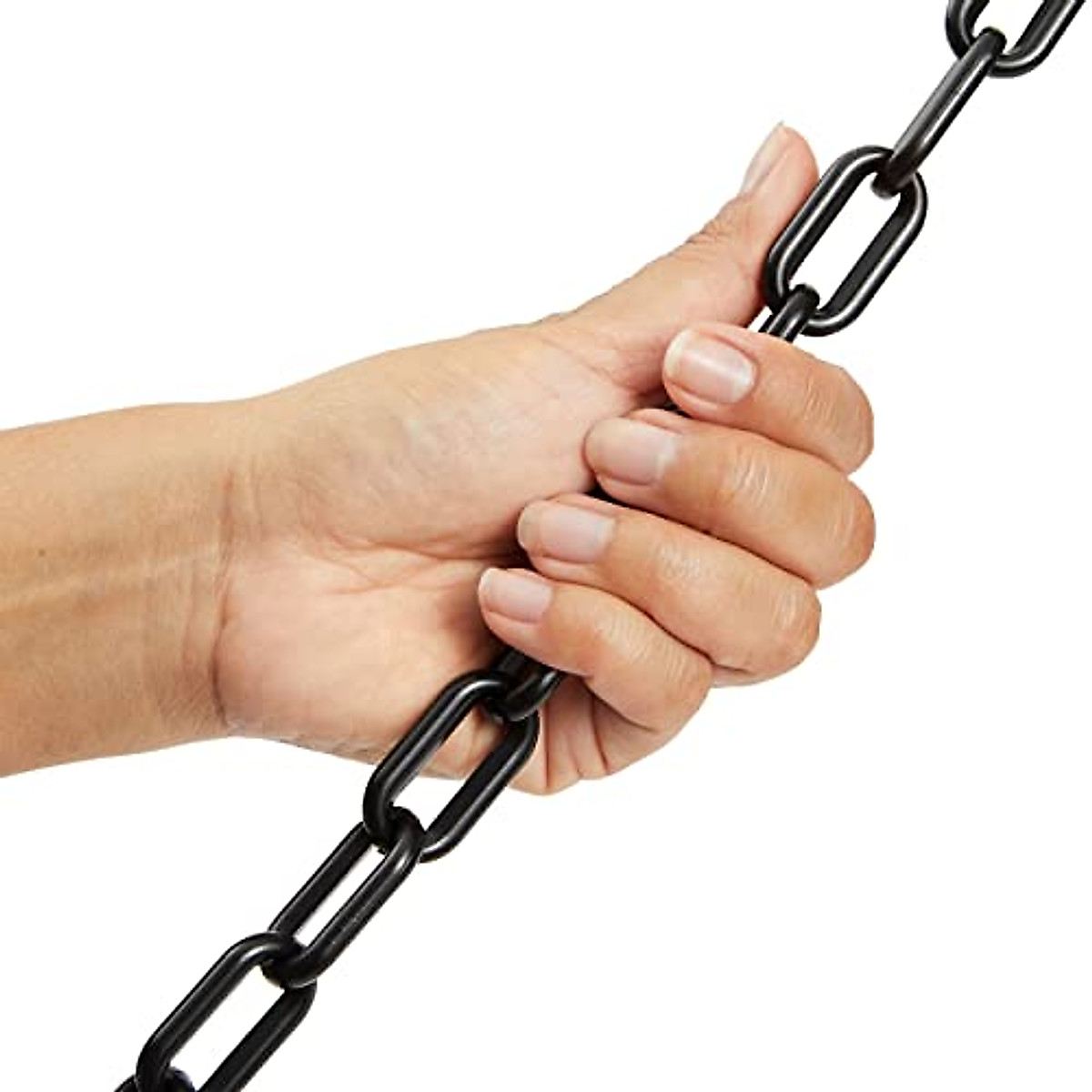100-Feet Plastic Chain Links - Privacy Safety Barrier for Fence, Gate, Privacy (1.5-Inch, Black)