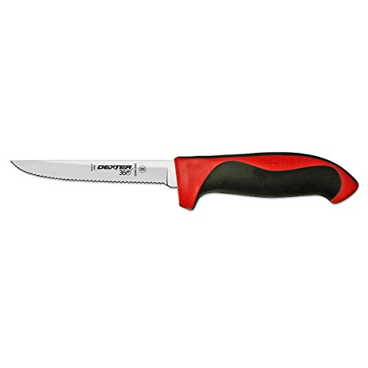 Dexter 5" Scalloped Utility Knife, red Handle