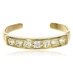 JOTW 10K Toe Ring in White and Yellow Gold (Adjustable, Yellow Gold)