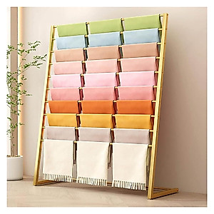 Clothes Rail Garment Rack Freestanding Metal Scarf Display Rack, 10 Tier Removable Portable Garment Rack Hanger Commercial Clothing Organizer For Shawl Hijab Silk Pants Clothing Space Saving ( Color :