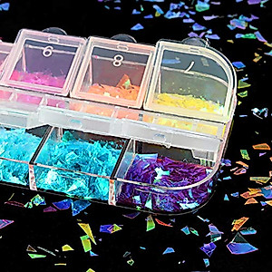 Diarypiece Fluorescent Sequins Flakes Resin Epoxy Mold, for Jewelry Filling Glow in the Dark Holographics Glitter