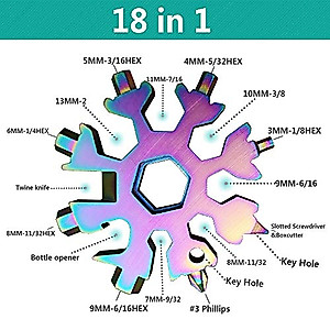 18-in-1 Snowflake Multi-Tool Screwdriver, Stainless Steel 18-1 Multitool Snow Tool (Multicolor)