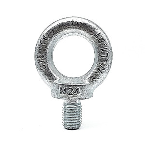 M24 Marine Grade Heavy Duty Male Thread Machinery Shoulder Lifting Ring Eye Bolt (M24) Surface Zinc Plated