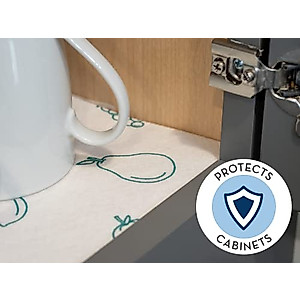 S&T INC. Shelf Liner Non Adhesive, Refrigerator Liner for Shelves Washable, Absorbent Shelf Liner, 12 Inch x 24 Inch, Fruits, 5 Pack