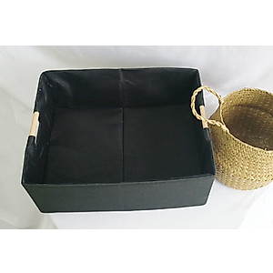 FUULOXE Storage Bin for Shelves Rectangle Closet Baskets Foldable Box with Handles, Gray Storage Bins, Storage Boxes for Home Office Car Dormroom