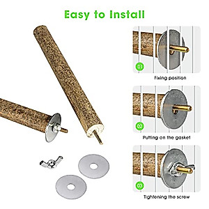 PRAZONVEE Bird Swing 7.8", Bird Perch Stand, Natural Wood Cage Accessories, Hanging Swing Bird Toys Suitable for Parrotlets Budgies Cockatiels Parakeets Lovebirds