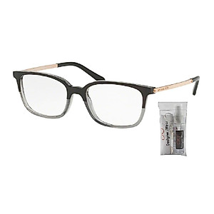 Michael Kors MK4047 BLY 3280 53M Black/Transparent Grey Rectangular Eyeglasses For Women+ BUNDLE with Designer iWear Eyewear Kit Care Kit