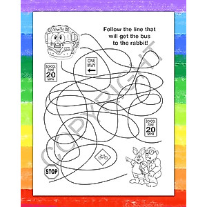 ZOCO - Practice School Bus Safety - Educational Coloring Books (50 Bulk Pack, Without Crayons) - Bus Driver Gifts - Games, Puzzles, Activities for Kids