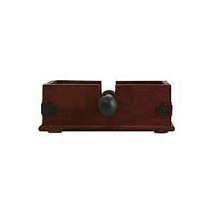 Square Wood Napkin Holder with Metal Bar