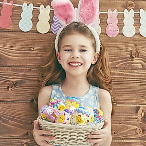 12 Pack Easter Eggs Bulk Wrapper Luminous Eggs Film Shrink Wraps for 2.4in Easter Eggs Chicken Bunny Egg Sleeves Decorations, New Cute Easter Egg Arounds