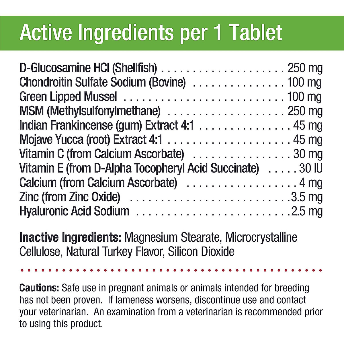 Only Natural Pet Lubri-Ease Plus Advanced Hip & Joint Supplement Glucosamine, Chondroitin & MSM Formula for Dogs and Cats - 90 Chewable Tablets