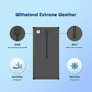 Alrska 170 Watt 12 Volt Shingle-Tech Cell Monocrystalline Solar Panel High Efficiency Solar Module for RV Trailer Camper Marine Off Grid