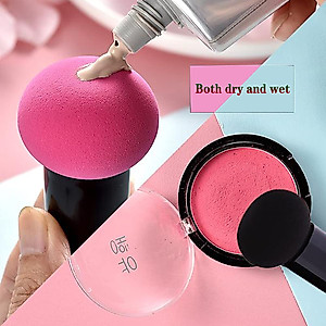 BESTLA 3pcs Powder Puff Mushroom Makeup Sponge Blender Puff With Handles and 3 Holder Cases Cosmetic Facial Face