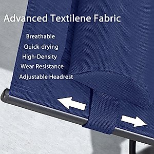 PURPLE LEAF Patio Chaise Lounge Chair Set with 2 Side Table Outdoor Pool Adjustable Recliner Chairs for Outside Beach Poolside Sunbathing Tanning Lounger