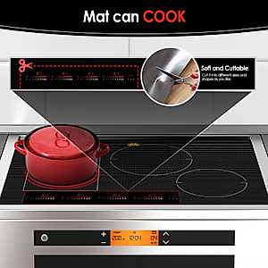 Large Induction Cooktop Protector Mat 21.2x35.4 inch,Translucent (Magnetic) Electric Stove Burner Covers Anti-Strike&Anti-Scratch as Glass Top Stove Cover