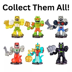 Akedo Beast Strike Ultimate Arcade Warriors Mini Battling Action Figures with Battle Controller - 2 Pack (Assorted) with 2 Gosutoys Stickers