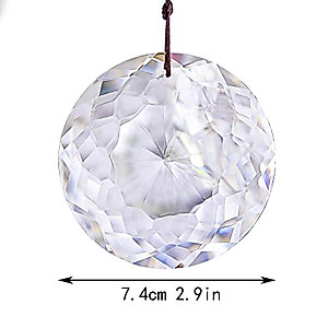Hanging Crystal Suncatcher Chandelier Crystals Prisms Clear Chandelier Crystals Flower of Life Prisms Suncatcher Window Hanging Ornament Crafts(75MM)