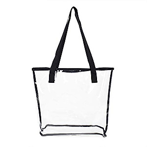 Premium Large Capacity Transparent Clear Tote Bag Shoulder Handbag, Clear