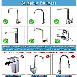 Faucet Extender Jaywayne Kitchen Faucet Sprayer Attachment Movable 360° Rotatable Anti -Splash Water Saving Tap Faucet Extender with Universal Adapter Set Kitchen Sink Accessories Tools