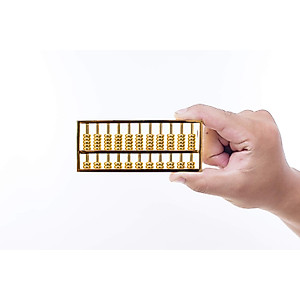 Brass Statu BRABUD Mini Copper Abacus Decoration Chinese Calculator Math Calculating Tool for Kids Adult Collection WQ018
