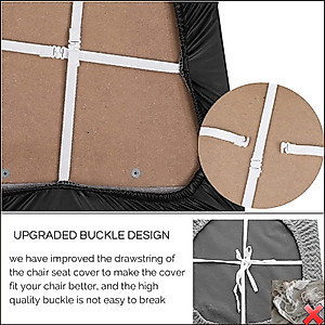 SearchI Waterproof PU Leather Seat Covers for Dining Chairs, 6 Pack Stretch Dining Room Chair Seat Covers, Kitchen Chair Seat Covers Protectors (Black)