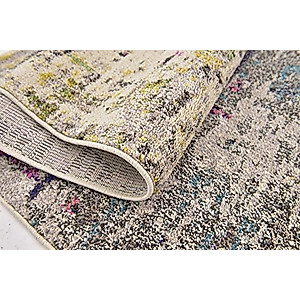 Unique Loom Chromatic Collection Modern Rustic & Vibrant Abstract Area Rug for Any Home Décor, 5 x 8 ft, Beige/Gray