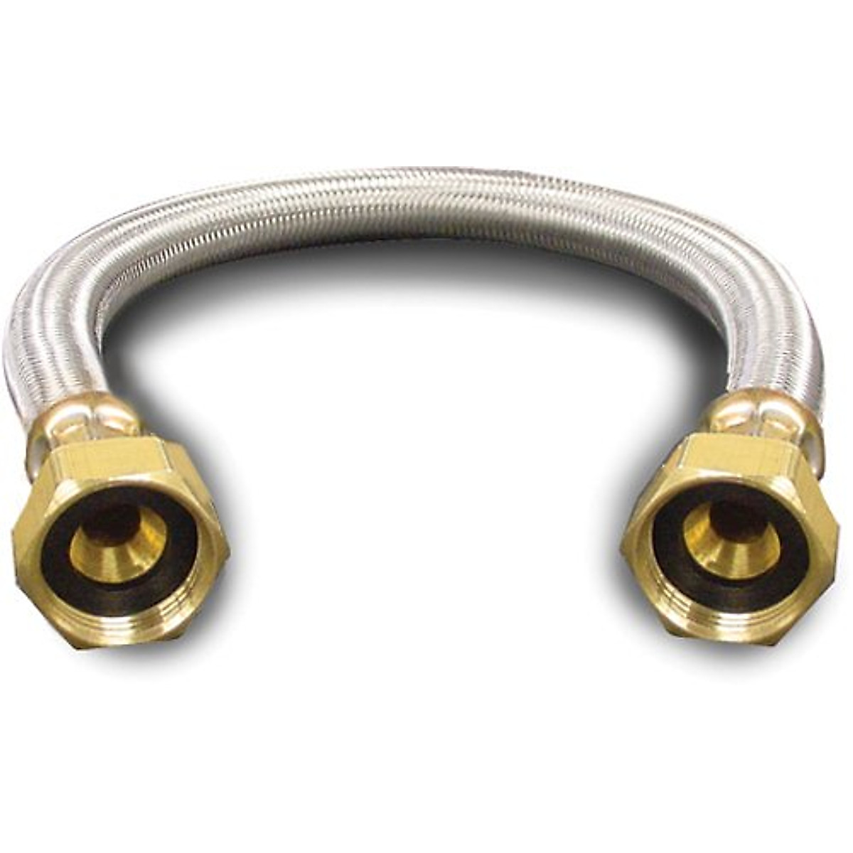 Kissler & Company Inc. 88-4012 Braided Water Heater Connector, 3/4-Inch F by 3/4-Inch F by 12-Inch, Stainless Steel