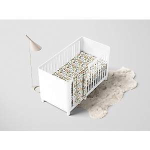 UOOPOO-US Personalized Baby Boy Fitted Crib Sheet Set, Jungle Animals Crib Bedding Set with Name, Baby Boy Bedding Crib Bedding Set, Customized Wild Animals Nursery Crib Sheet Bedding Set