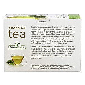 Brassica Tea Decaf Sencha Green Tea with truebroc, 16 Tea Bags