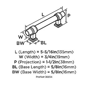 Amerock | Cabinet Pull | Clear/Polished Nickel | 3-3/4 inch (96 mm) Center to Center | Glacio | 1 Pack | Drawer Pull | Drawer Handle | Cabinet Hardware
