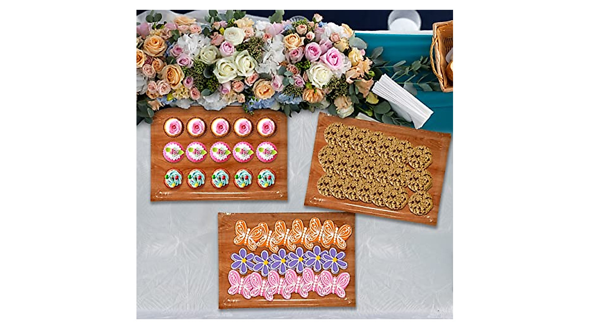 Rustic Brown Wooden Look Trays - 10 Pack