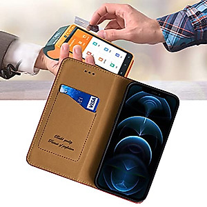 Fansipro Wallet Folio Case for Oppo Reno 2, Premium PU Leather Slim Fit Cover for Reno 2, 1 Card Slot, Unique Design, Red