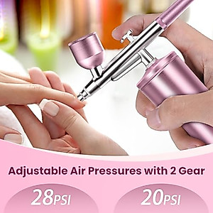 Daakro Cordless Airbrush Set - Portable Rechargeable Airbrush Kit with Compressor, Auto Handheld Air Brush Gun Sets for Makeup, Nail Art, Cake Decor, Model Painting, Barber, Tattoo