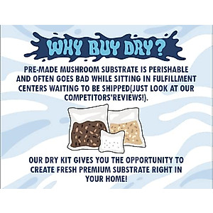Surfin' Spores Dry Mushroom Substrate Mix | Produces 10 Pounds of Pasteurized Substrate | CVG Mix (Coco Coir, Vermiculite, Gypsum)