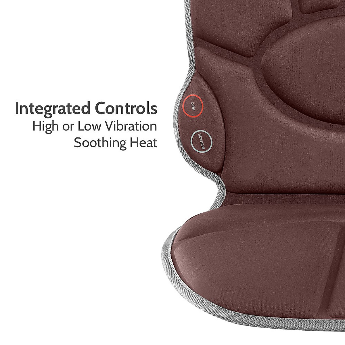 HoMedics Portable Back Massage Cushion | Heated Vibrating Pad, Multi-Speed, Soft Fabric | Back, Lumbar & Shoulder Kneading