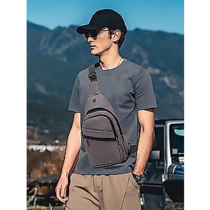 EVANCARY Small Sling Bag for Women Men, Chest Daypack Crossbody Backpack for Travel Sports Running Hiking Grey