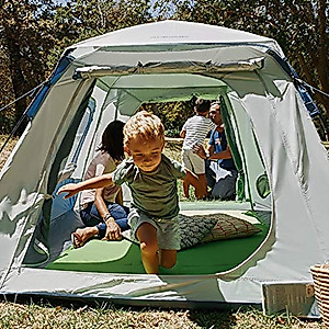 Tents Automatic Camping Pop- Up Tent 3-4Person One Door and Three Windows Tents Double Layer Waterproof Dome Tent Large Family Tent Waterproof Tent (Dark Blue)