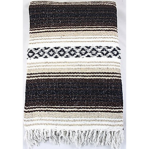 Mexican Falsa Yoga Beach Blanket Dark Brown/Tan/Black Classic Quality