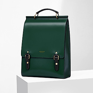Cnoles Leather Backpack Purse For Women Fashion Ladies Vintage Bags Casual College Travel Backpacks Large bag Green