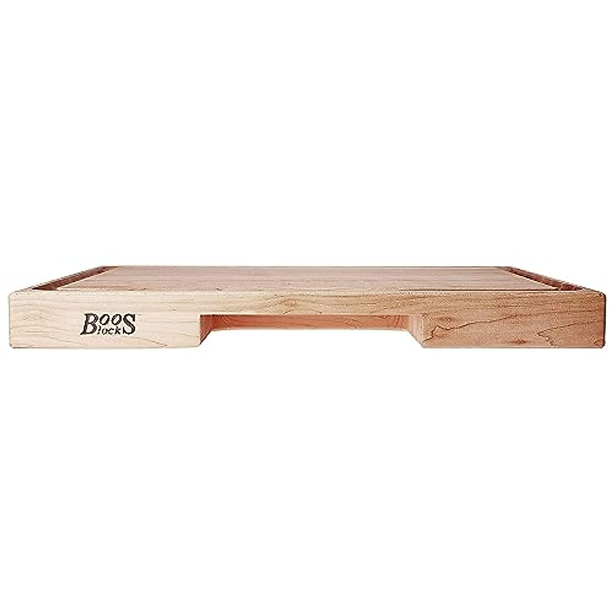 John Boos Newton Prep Master Large Maple Wood Cutting Board for Kitchen, 24 Inches x 18 Inches, 2.25 Inches Thick Reversible Edge Grain with Juice Groove & Stainless Pan