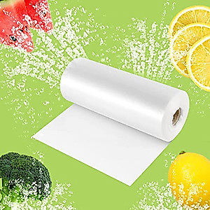 RyhamPaper Food Storage Bags, 1 Roll 12 x 16 Plastic Produce Bag on a Roll Fruits, Vegetable, Bread, Food Storage Clear Bags, 350 Bags
