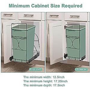 oxinyra Pull Out Trash Can Under Cabinet, 35Qts Under Sink Trash Can Shelf for Kitchen Cabinets, Adjustable Slide Out Garbage Can Kit Black, Trash Can Not Included