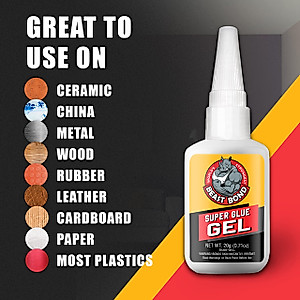 Beast Bond Super Glue - Max Strength Adhesive for Plastic, Wood, Metal, Ceramic, Rubber, Leather, Paper - Long-Lasting Professional Grade Cyanoacrylate - 1.41 Ounce (40g) Pack of 2