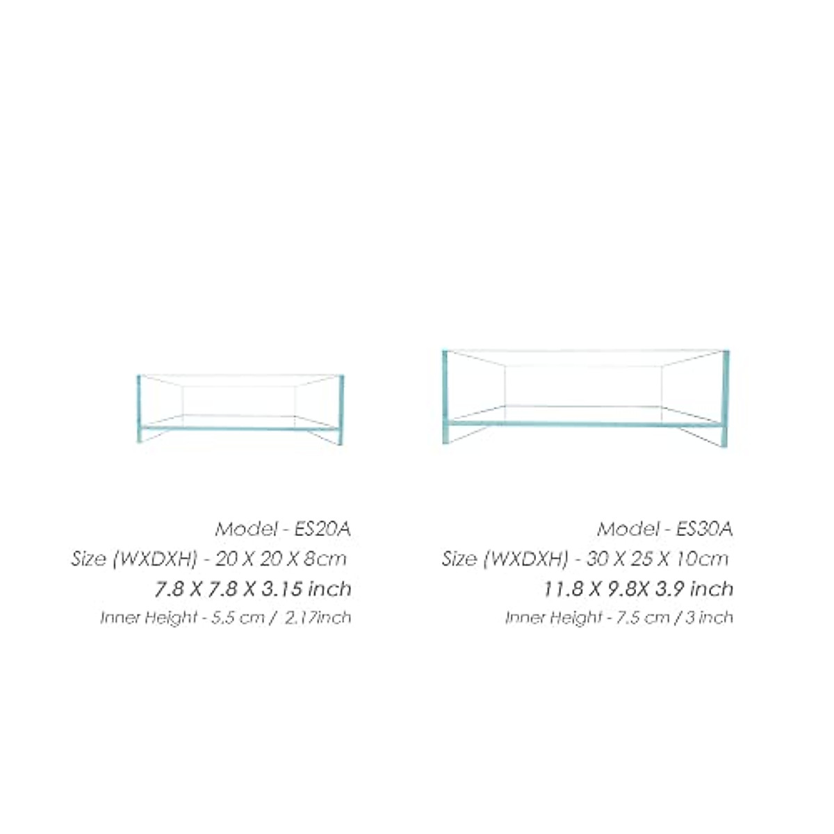 HIRO Aquatics Nano Shallow Rimless Tank, Gift for Plant Lover. Low-Iron Glass, 20X20X8cm, for Wabikusa, Little Pond, Terra Base & Nano Terrarium